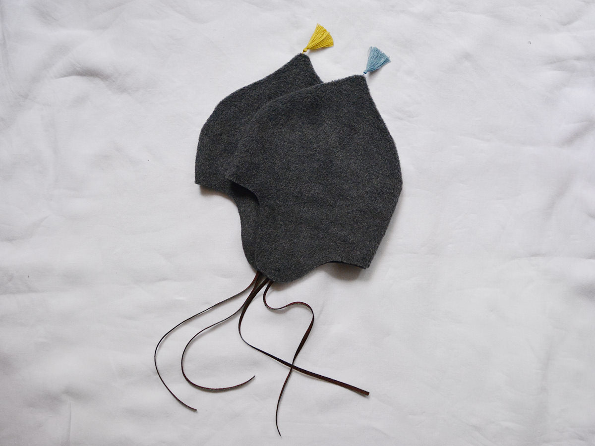 MAKIE Unisex Winter Fleece Bonnet Newborn - Fleece Bonnet - Charcoal