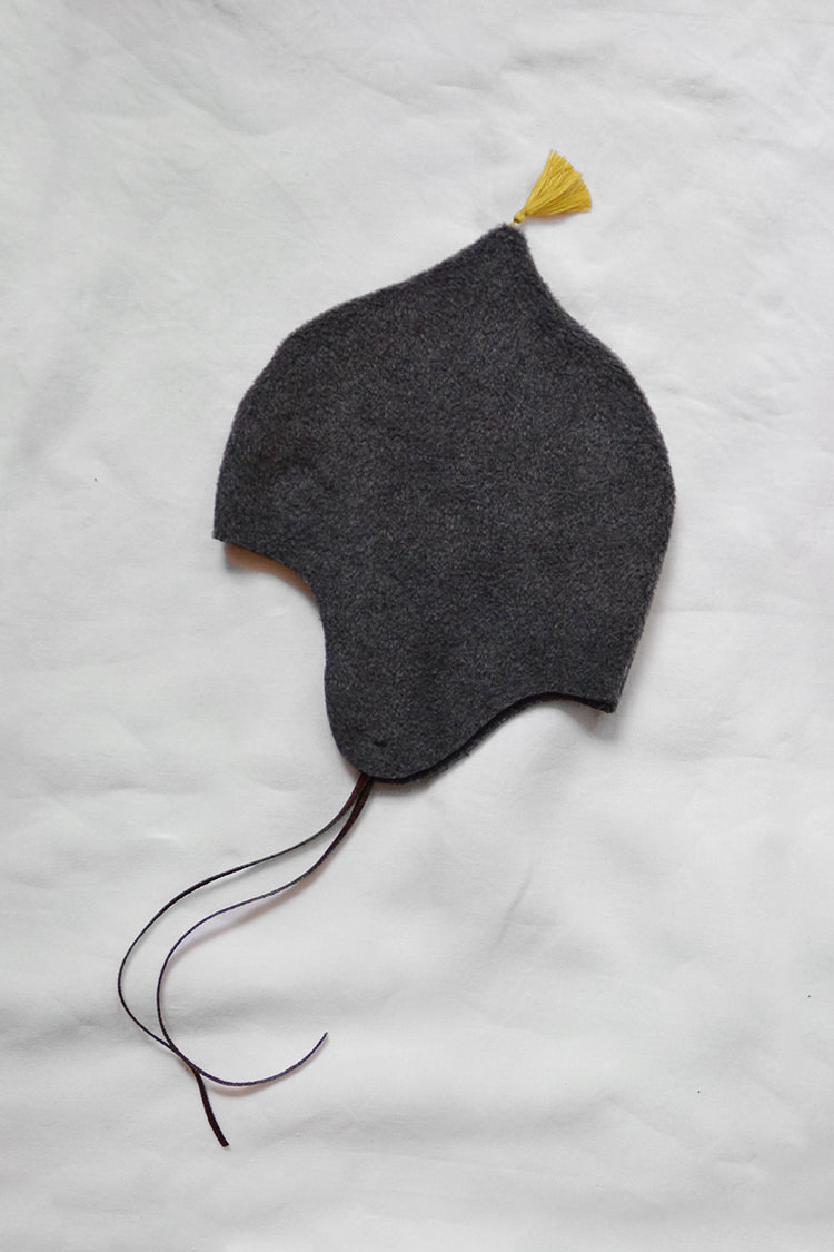 MAKIE Unisex Winter Fleece Bonnet Newborn - Fleece Bonnet - Charcoal