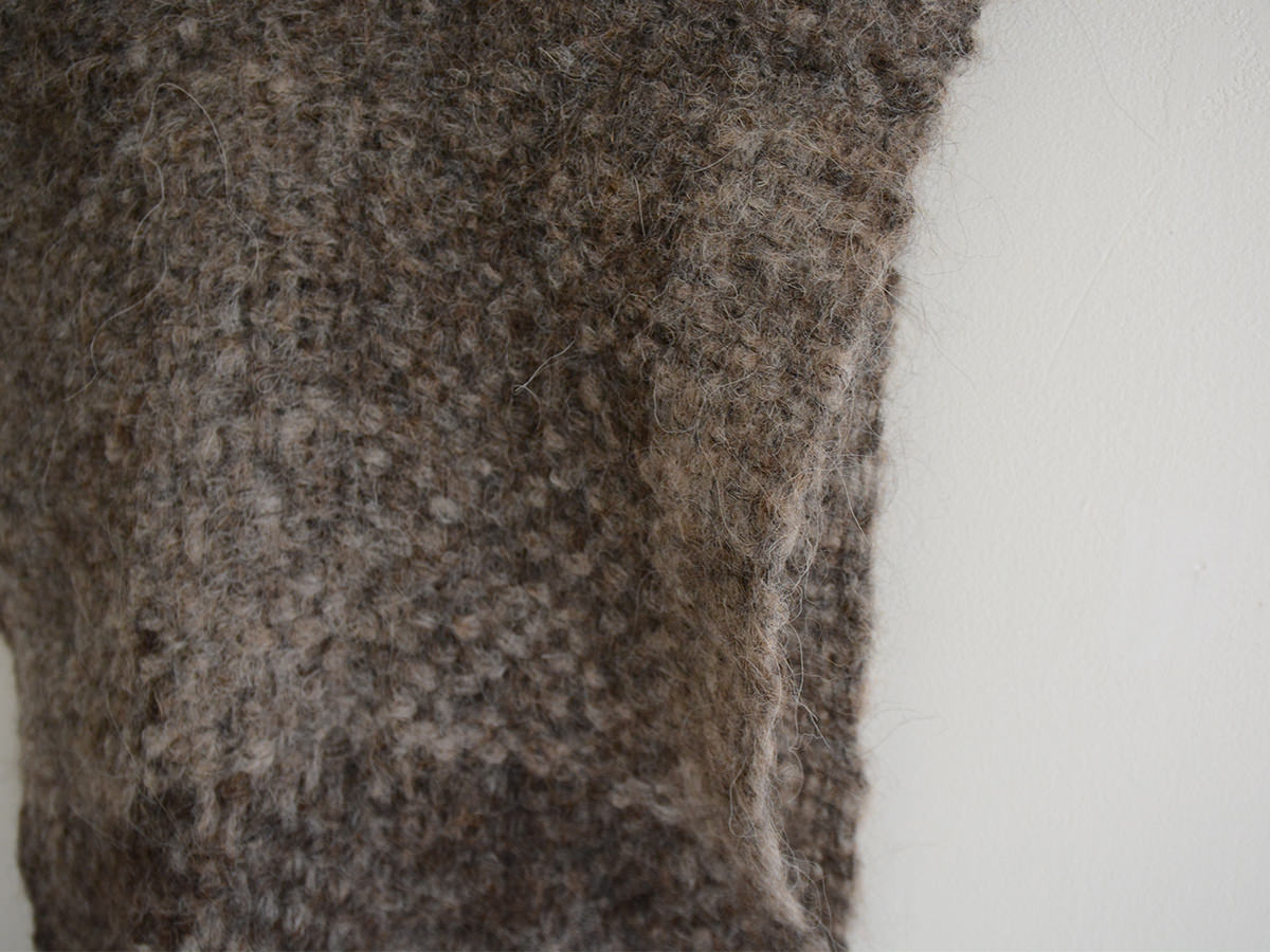 Atem/Meta, Hand Woven Open Side Vest - Lt. Brown #2 - MAKIE