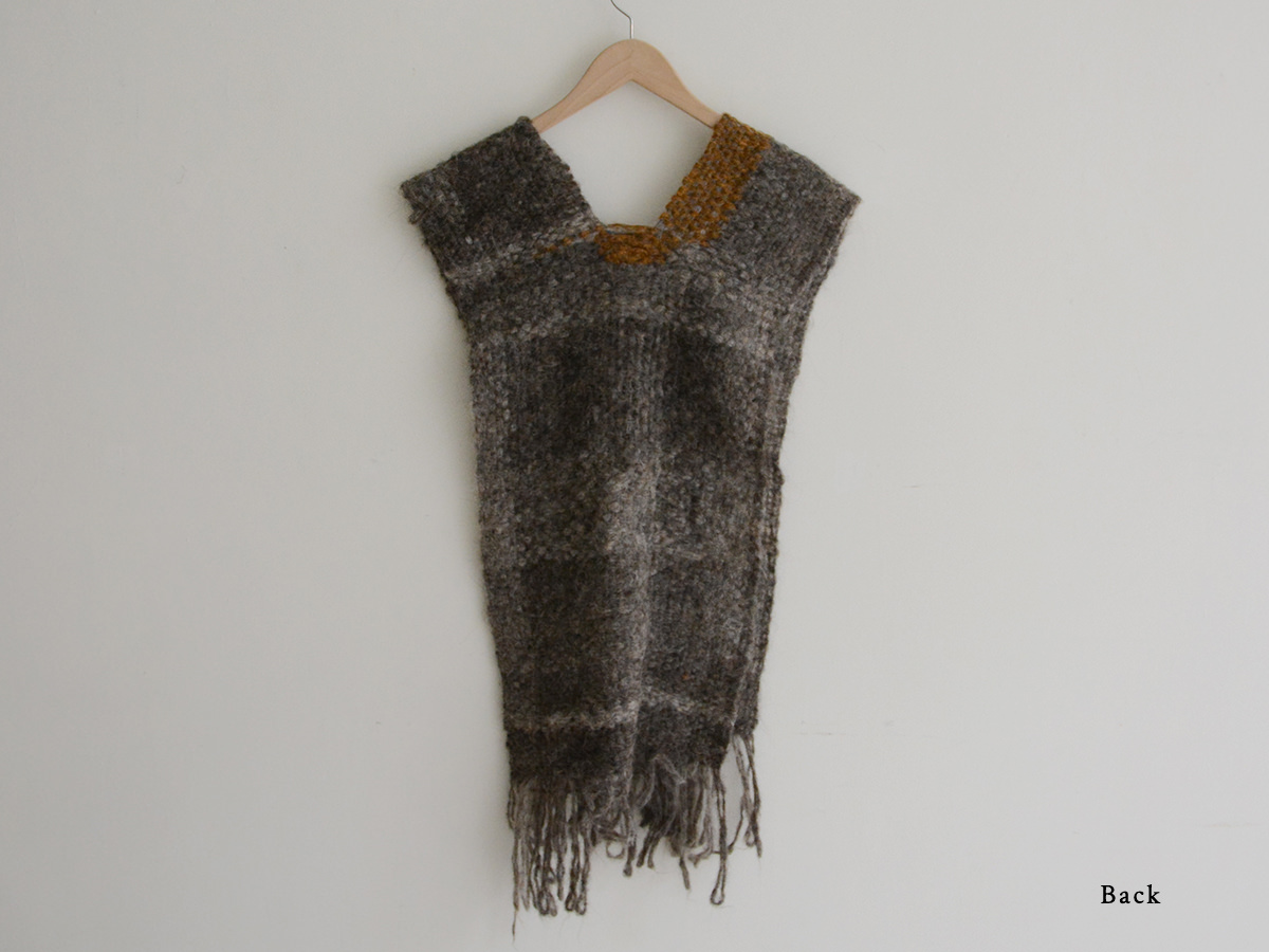 Atem/Meta, Hand Woven Open Side Vest - Lt. Brown #2 - MAKIE