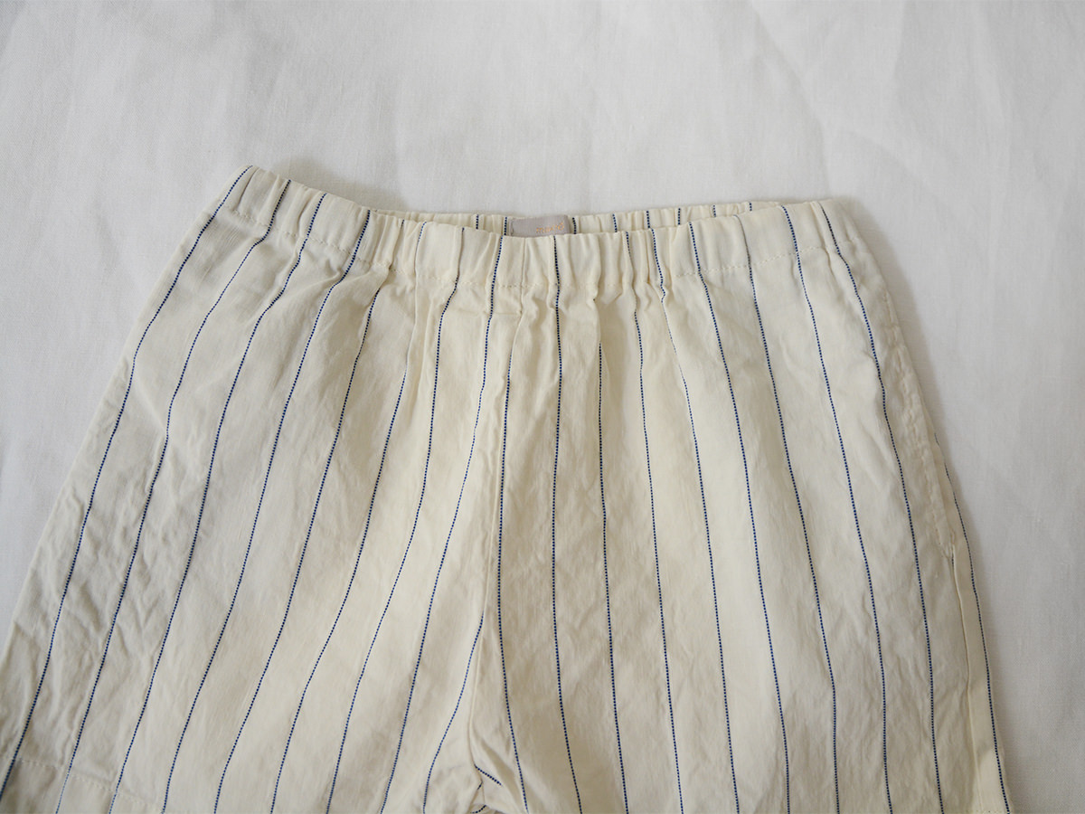 Linen Cotton Shorts - Cream x Navy Stripe - MAKIE